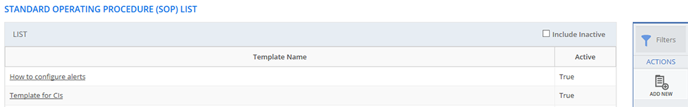 Configuring Standard Operating Procedure